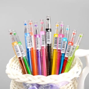 Kawaii Cute Gel Pen Set 0.5mm Ink Color 12pcs Gen Pens for Kids Art DIY ...