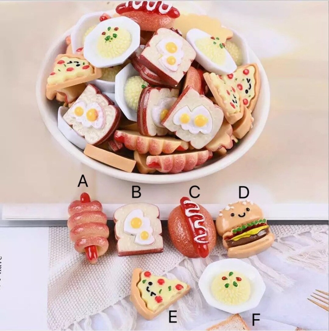 Resin Simitation Food Bread Hot Dog Flatback Mini Kitchen Furnishing ...