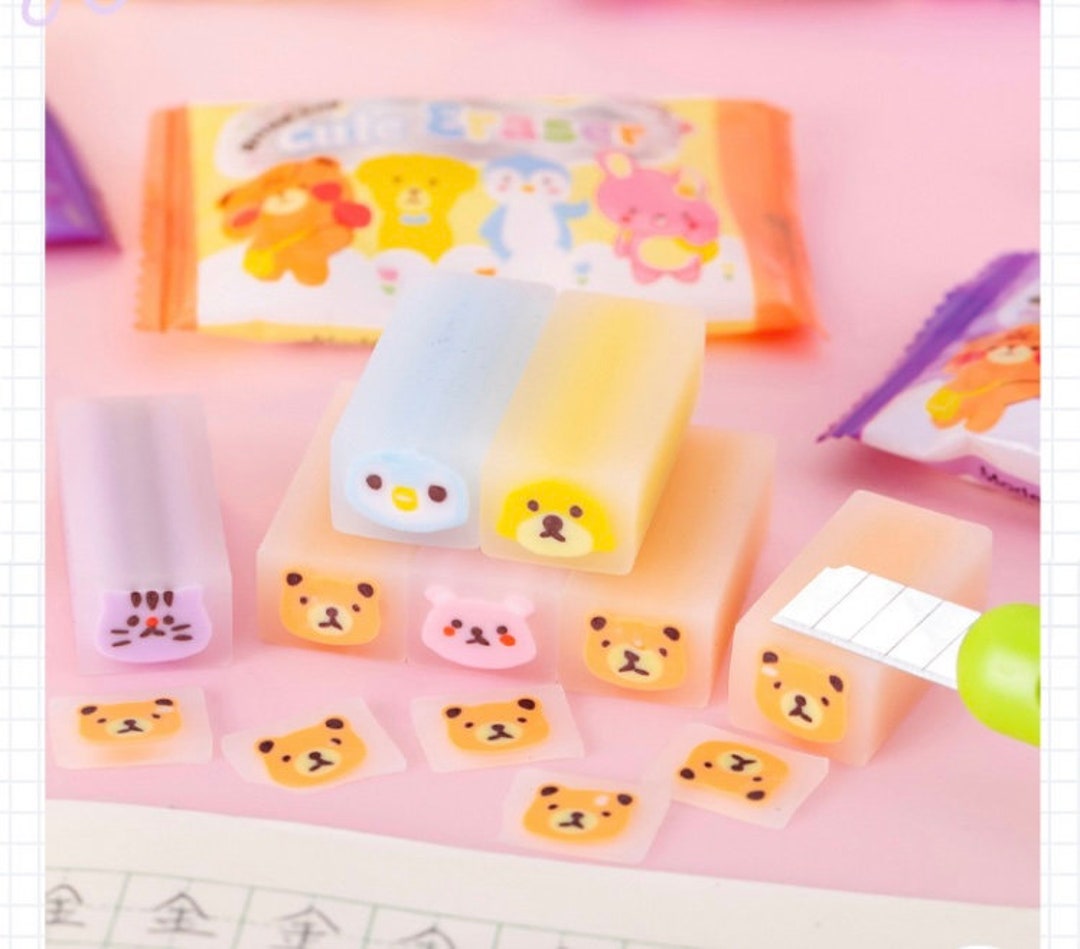 1pcs Kawaii Animals Pencil Erasers Cute Cartoon Rubber Erasers School ...