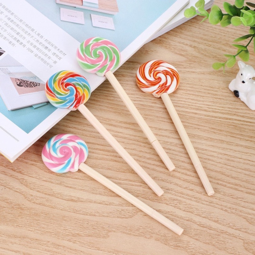 4pcs Stationery Pen Cute Kawaii Lollipop Ballpoint Pens 0.5mm Creative ...