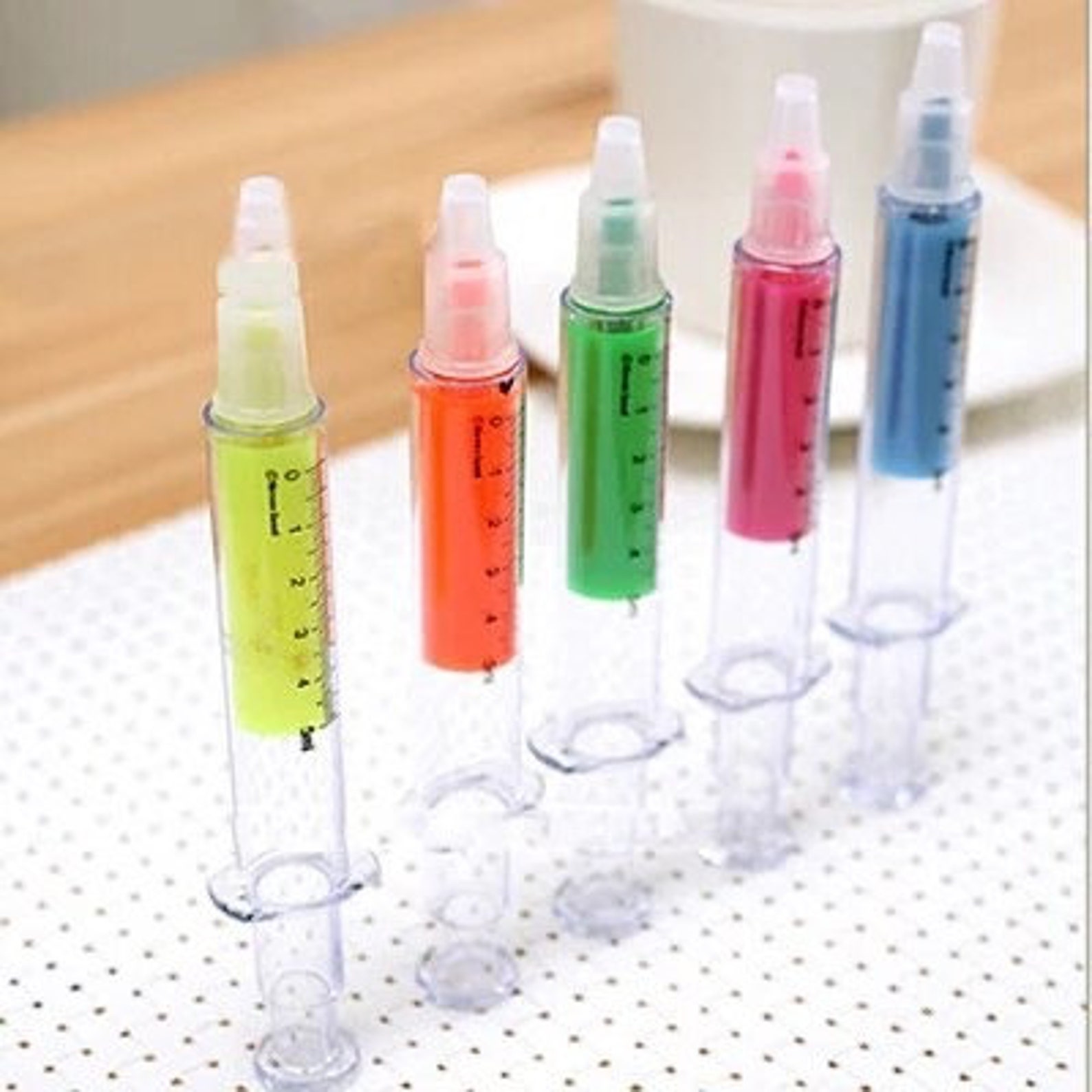 1pc Office School Supplies Syringe Fluorescent Highlighter Pen Marker ...