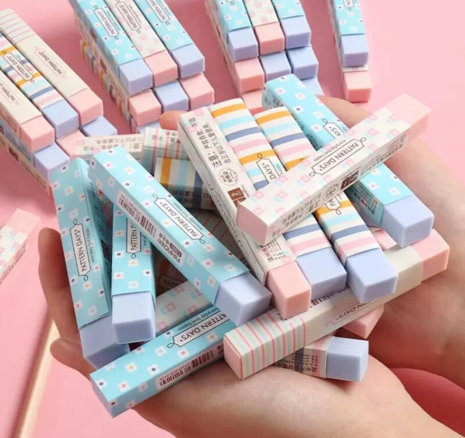6 Pack Korean Pencil Rainbow Fresh Strip Eraser Children Students ...