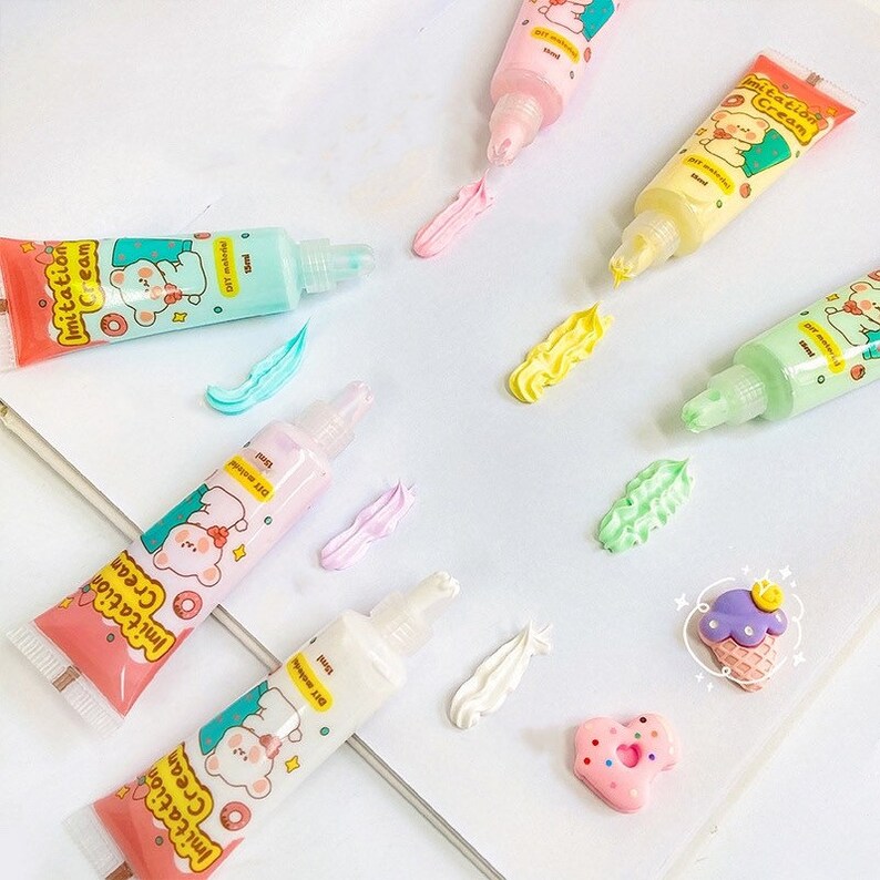 12 Color Macaron Resin Diy Fake Whipped Cream Clay Simulation - Etsy