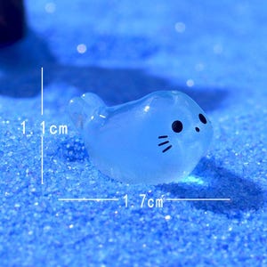 Mixed Glow in the Dark Cute Seal Pup Luminous Charm Resin Fluorescent ...