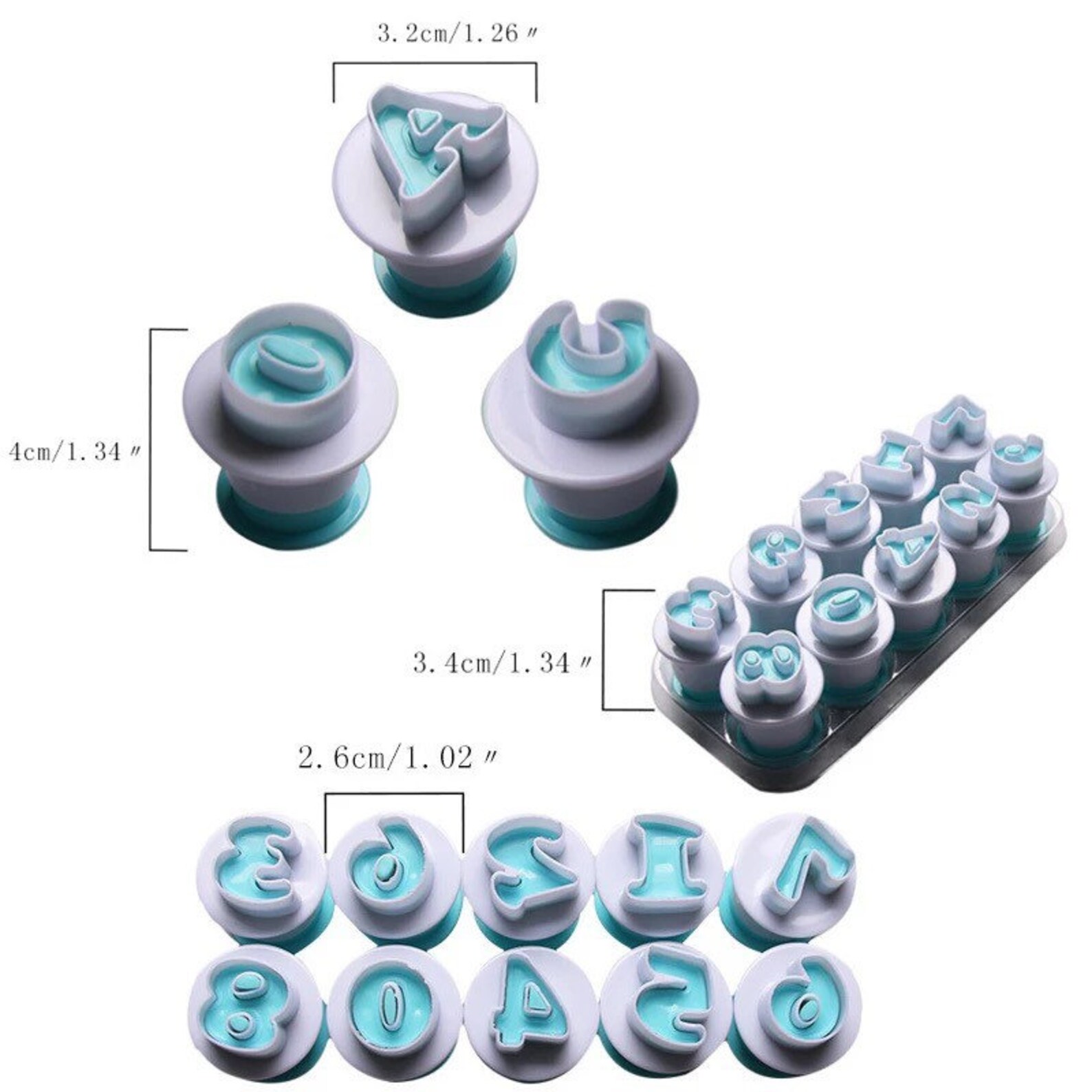 Upper/lowercase Alphabet Numbers Cookie Cutter Set Food Grade Plastic ...