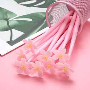Cute Pink Flower Ballpoint Pen Gel Pens Kawaii School Supplies ...