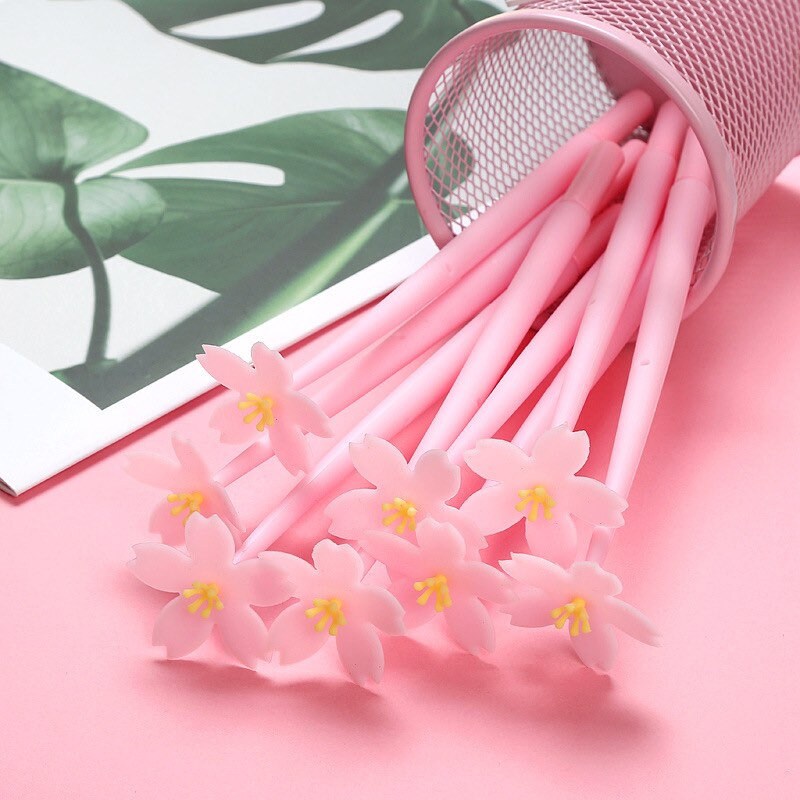 Cute Pink Flower Ballpoint Pen Gel Pens Kawaii School Supplies - Etsy