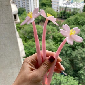 Cute Pink Flower Ballpoint Pen Gel Pens Kawaii School Supplies ...