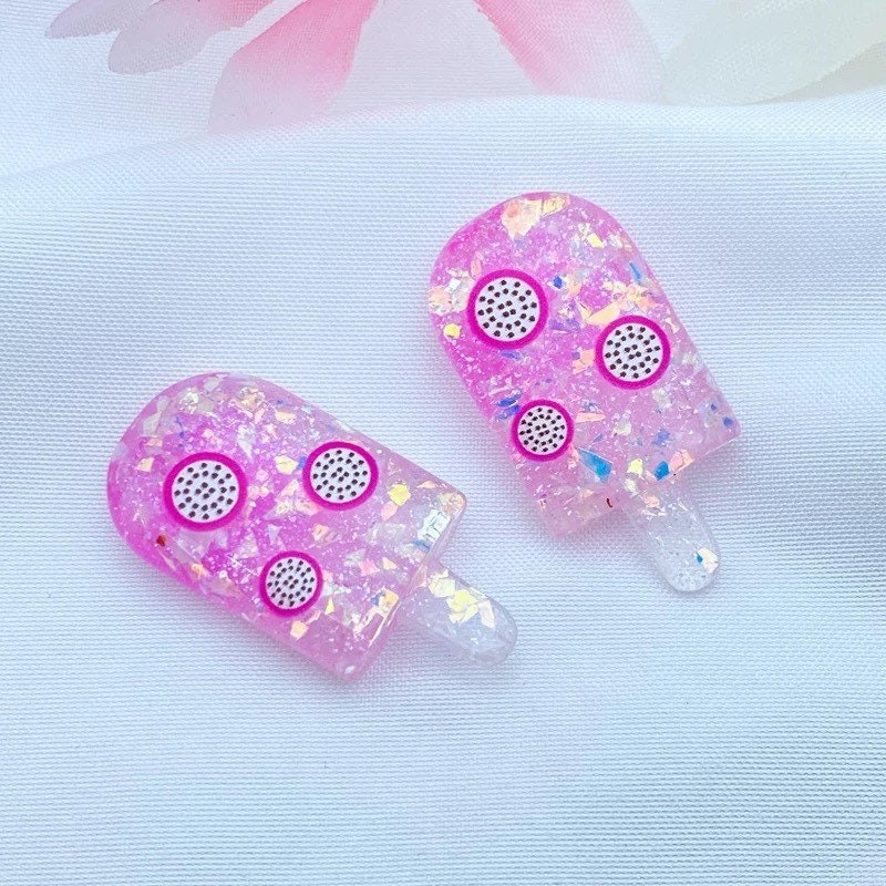 New Cute Mixed Shiny Fruit Popsicle Flat Back Resin Cabochons ...