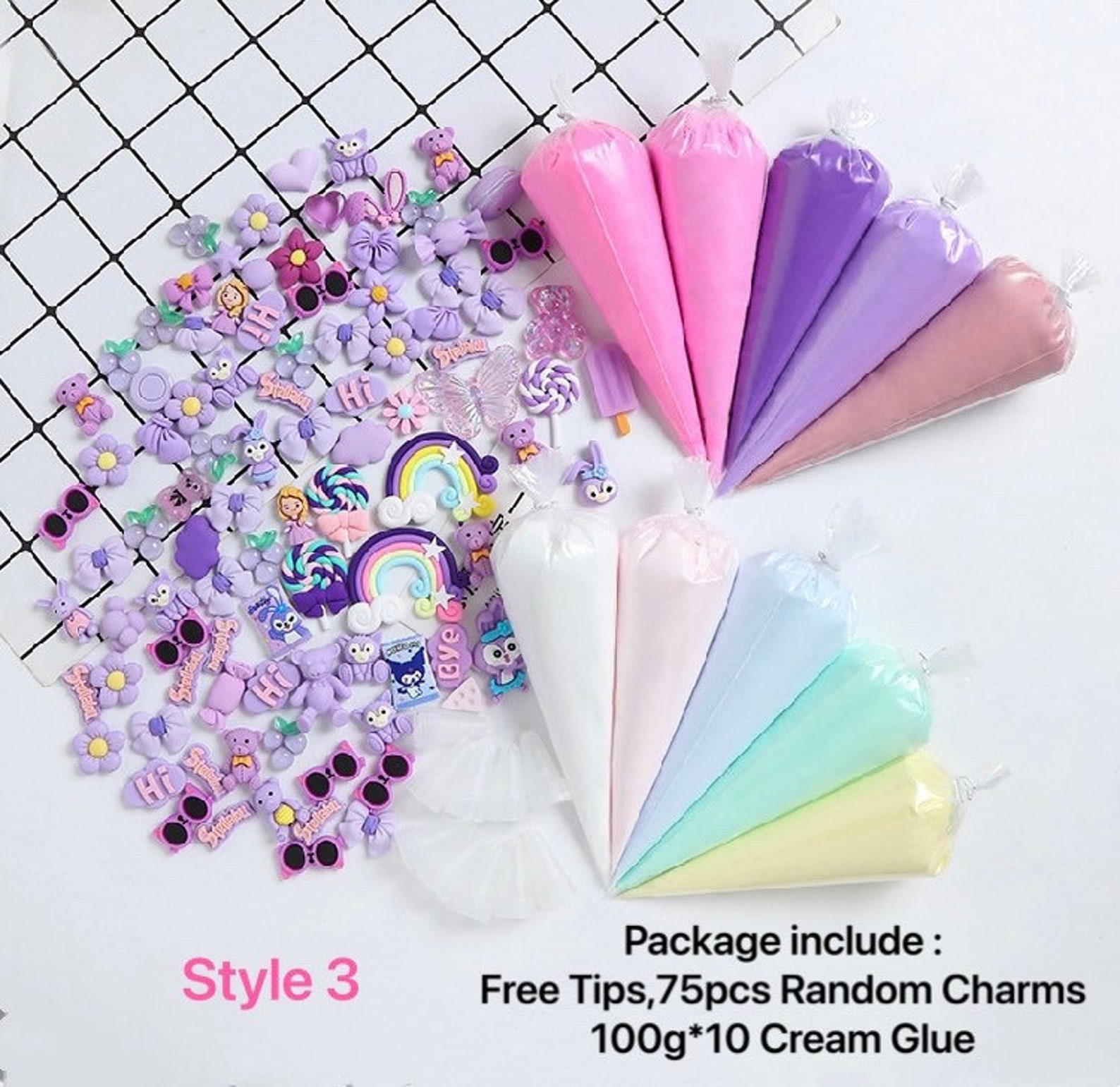 Silicone Whipped Deco Cream Simulation Cream Glue Gel DIY Kit Set With ...