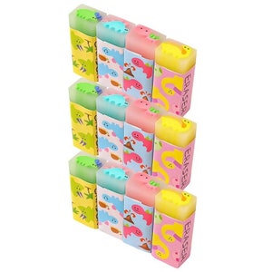 6 Pack Random Cartoon Creative Dinosaurs Eraser Pupils Exam Pencil ...