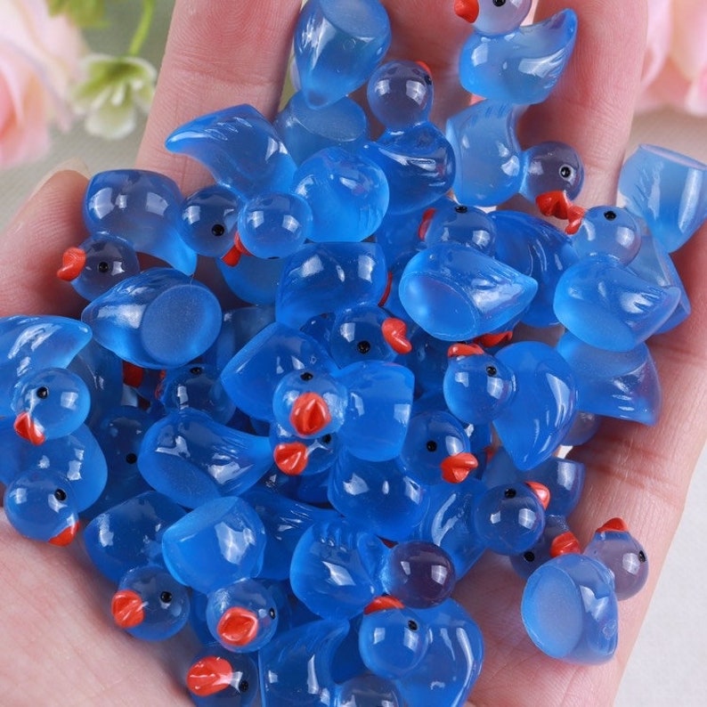 Mixed Glow in the Dark Cute Duck Charm Resin Resin Fluorescent Cabochon ...