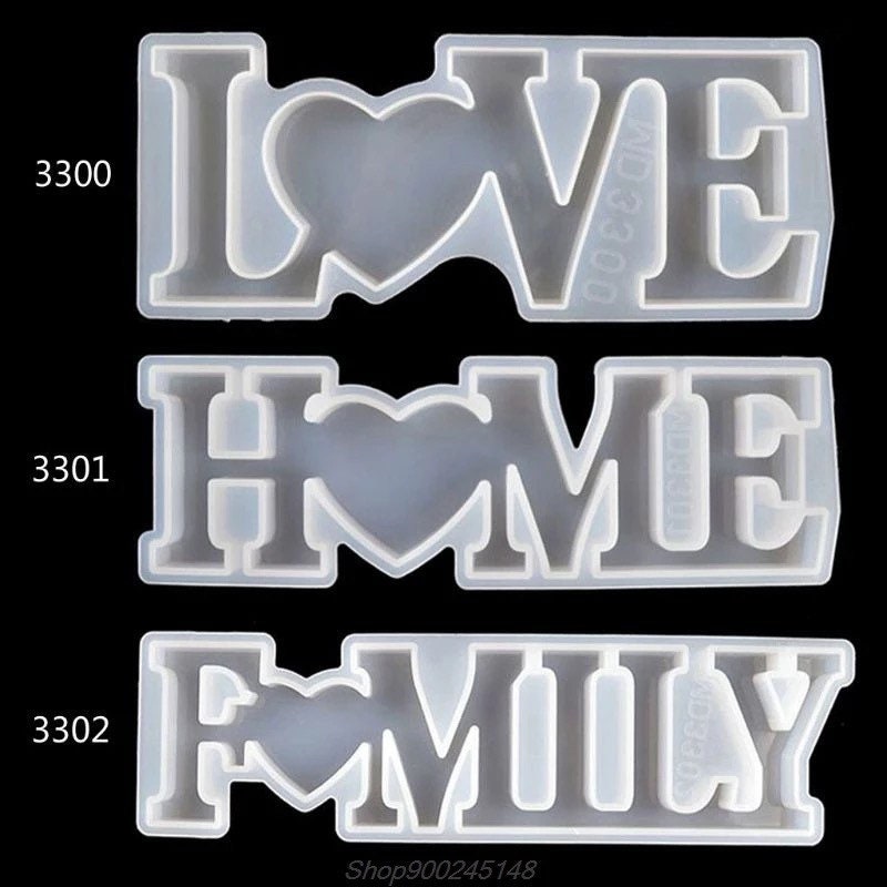 Love Home Family Silicone Mold Love Sign Word Mold Epoxy Resin Molds ...