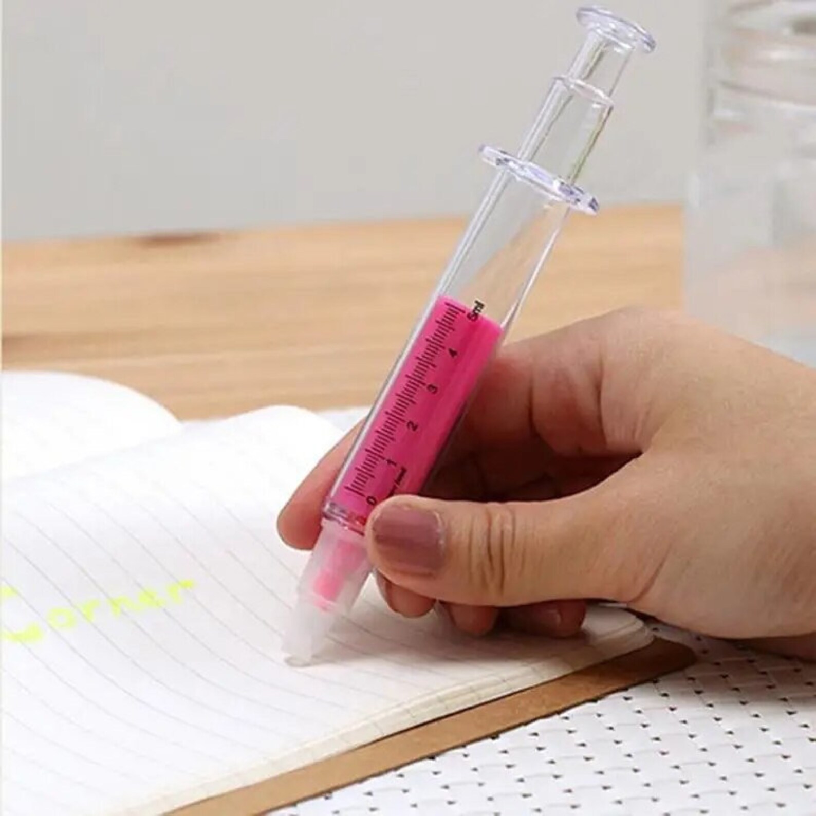 1pc Office School Supplies Syringe Fluorescent Highlighter Pen Marker ...