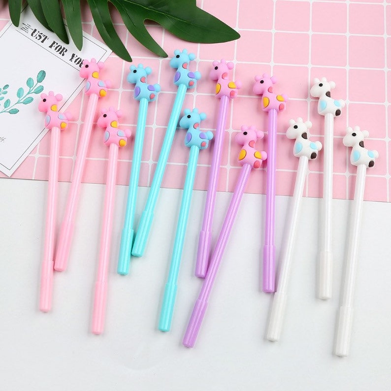 1 Set 4 Pcs Kawaii Deer Ballpoint Pen Gel Pens Kawaii School Supplies ...