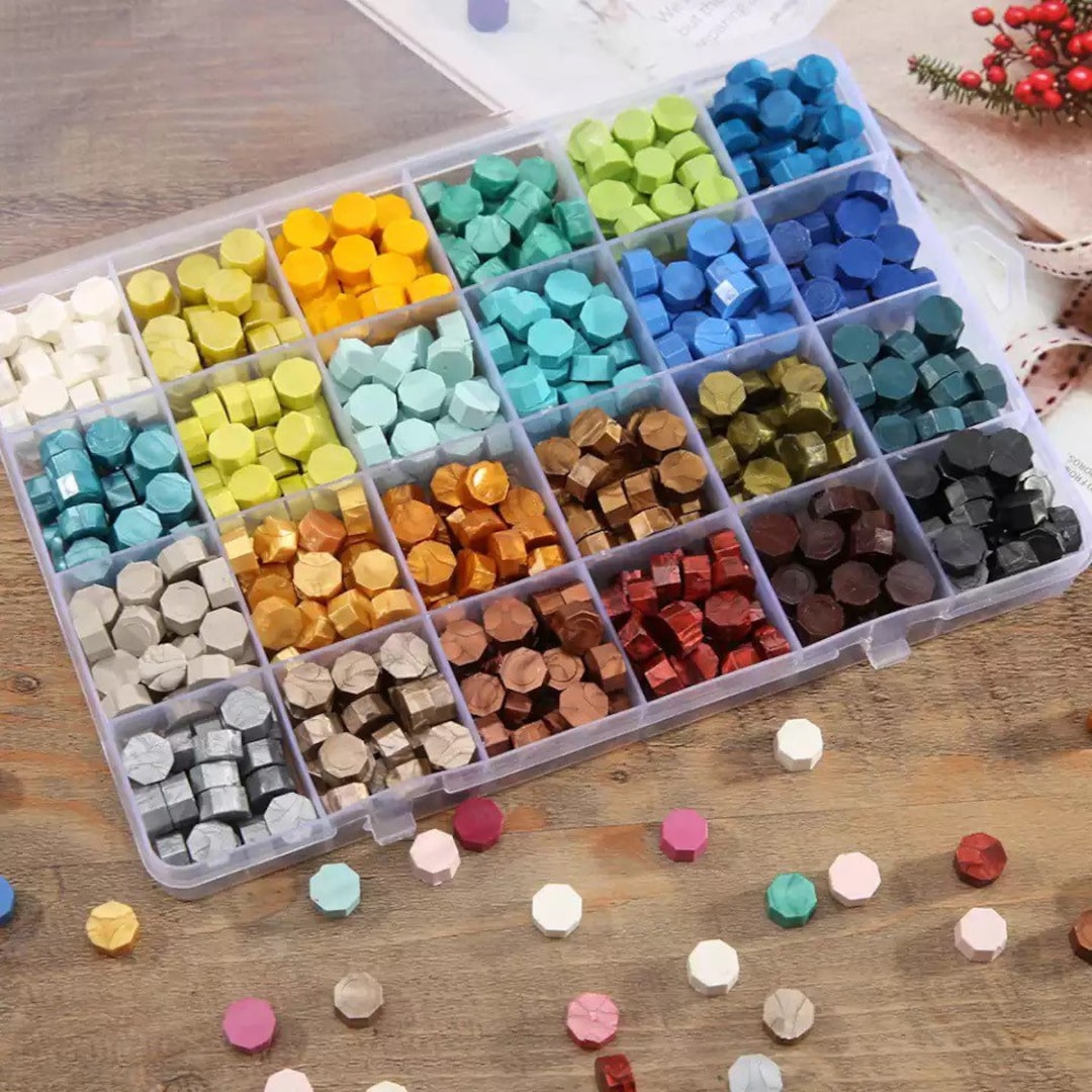 Multicolor Lacquer Wax Octagonal Paint Sealing Wax Particle Grid ...