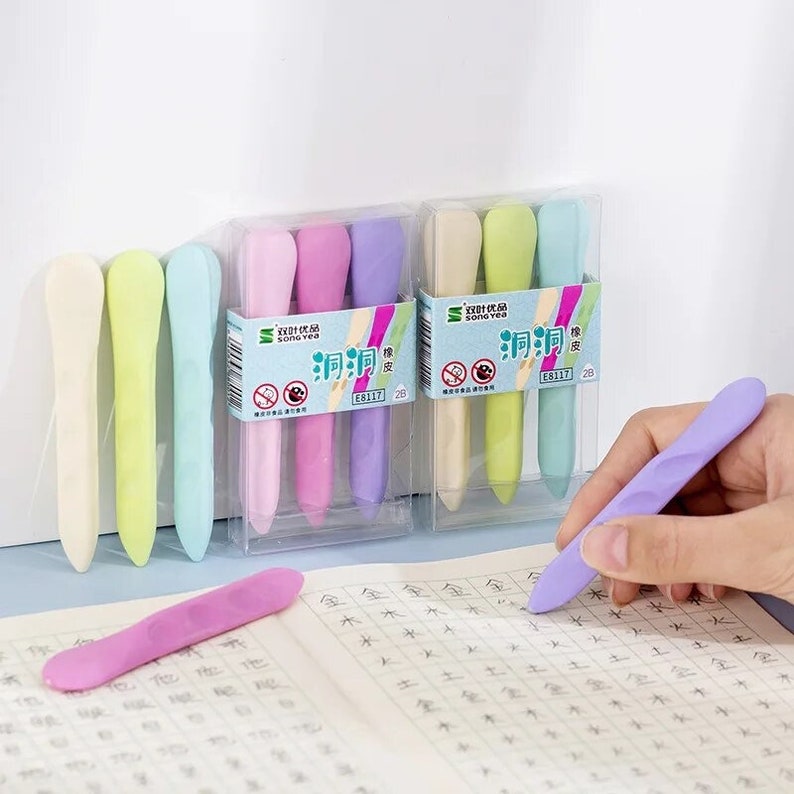 3pcs/box Hole Eraser for Primary School Students No Dregs No Crumbs ...