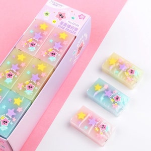 6 Pack Cartoon Star Eraser Children's Candy Color Erasers Students ...
