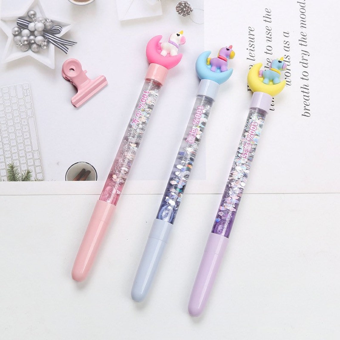 Kawaii Cute Unicorn Ballpoint Pen Gel Pens Kawaii School Supplies ...