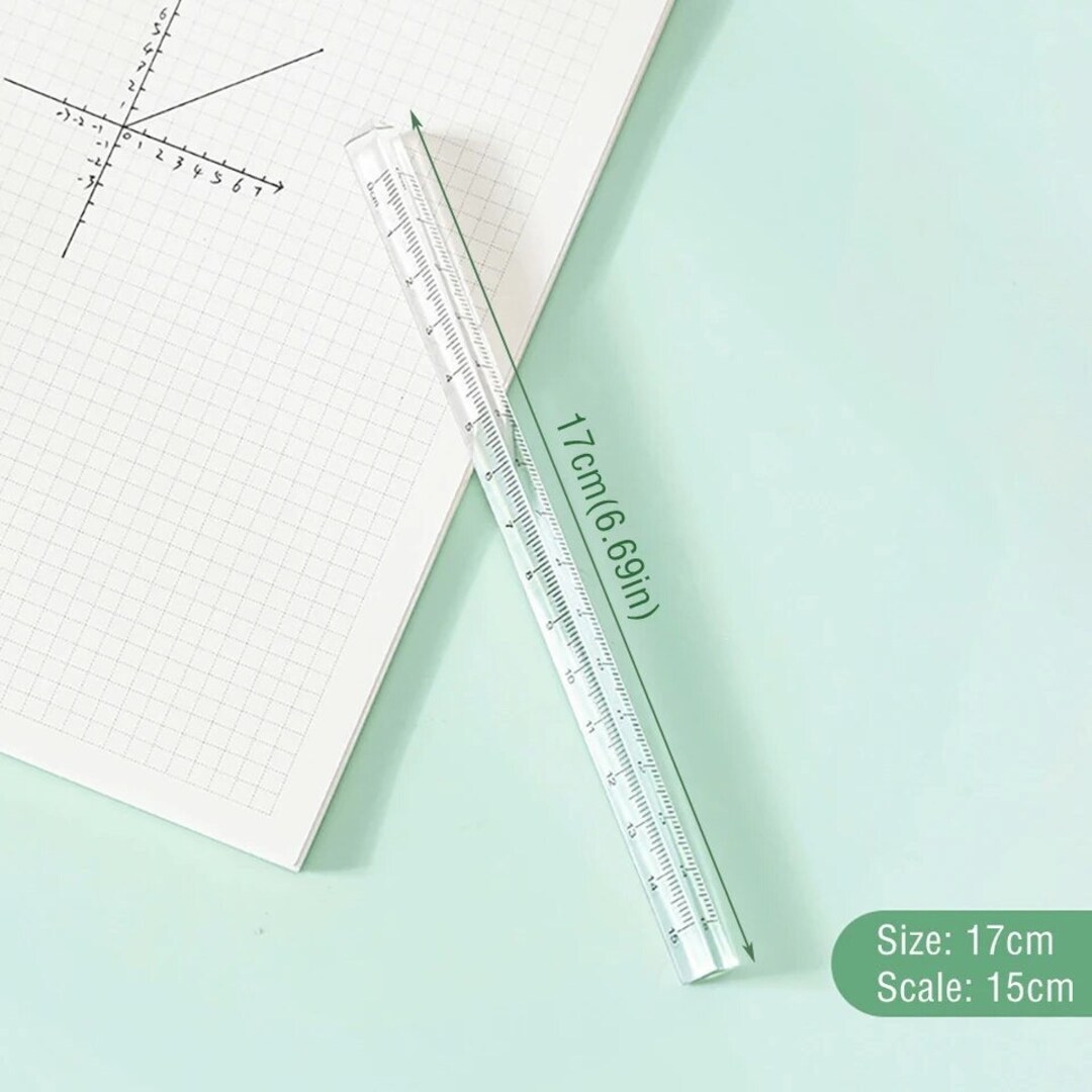 1pcs 15cm Transparent Triangle Ruler Students Drawing Measuring Ruler ...