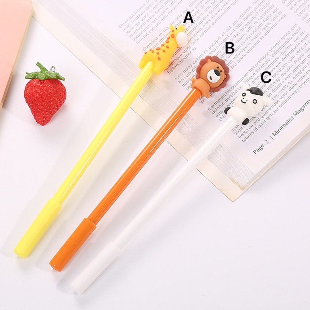1pc Kawaii Cartoon Giraffe Lion Gel Ink Pen Cute School Office Writing ...