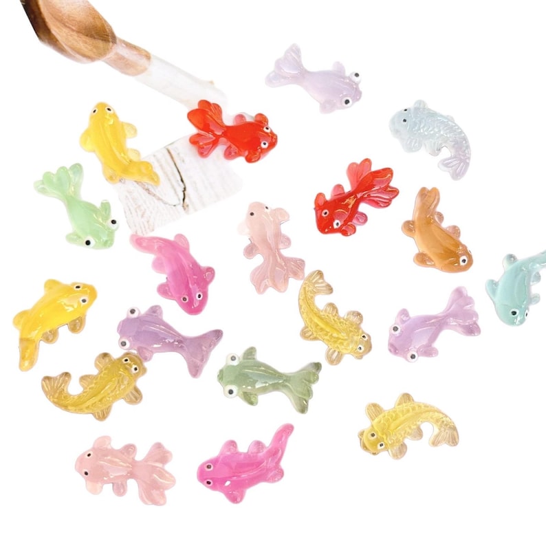 Mixed Glow in the Dark Cute Fish Charm Resin Fluorescent Cabochon DIY ...