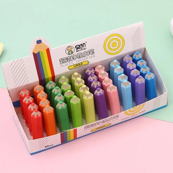 Pencil Shaped Erasers - Etsy