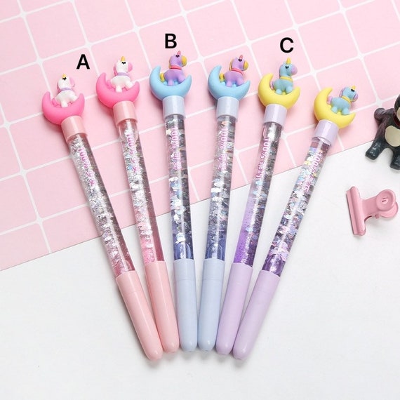 Kawaii Cute Unicorn Ballpoint Pen Gel Pens Kawaii School - Etsy
