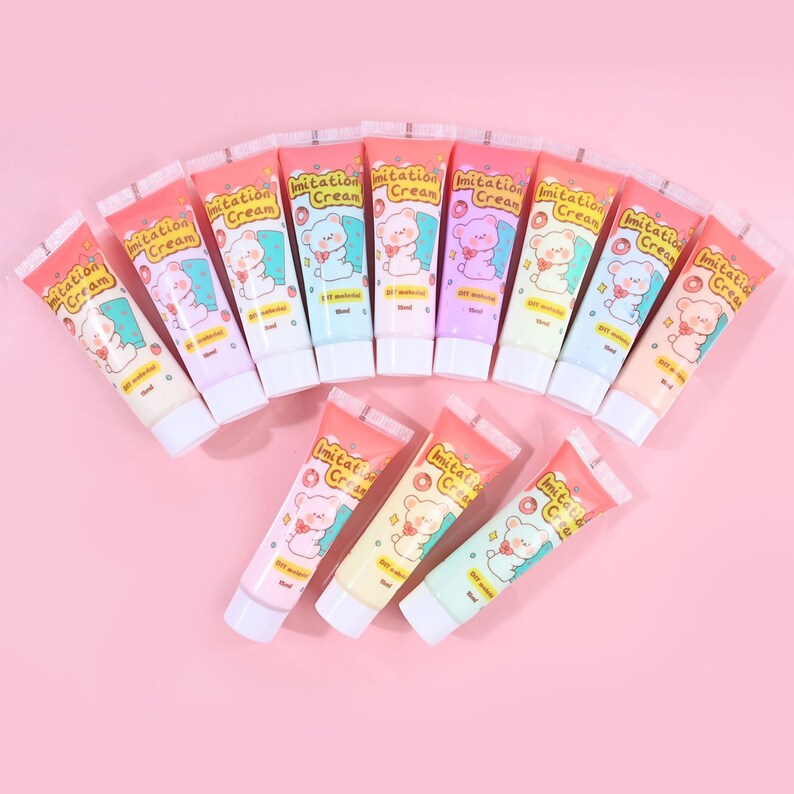 12 Color Macaron Resin Diy Fake Whipped Cream Clay Simulation - Etsy