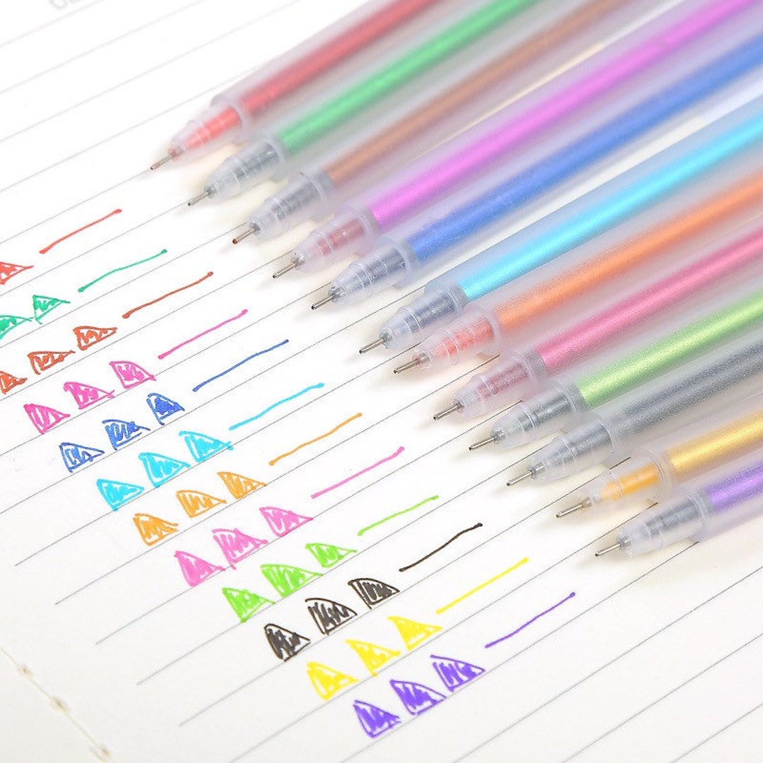 1 Set 12color Party Fluorescent Gel Pen Refills Multicolor Watercolor ...