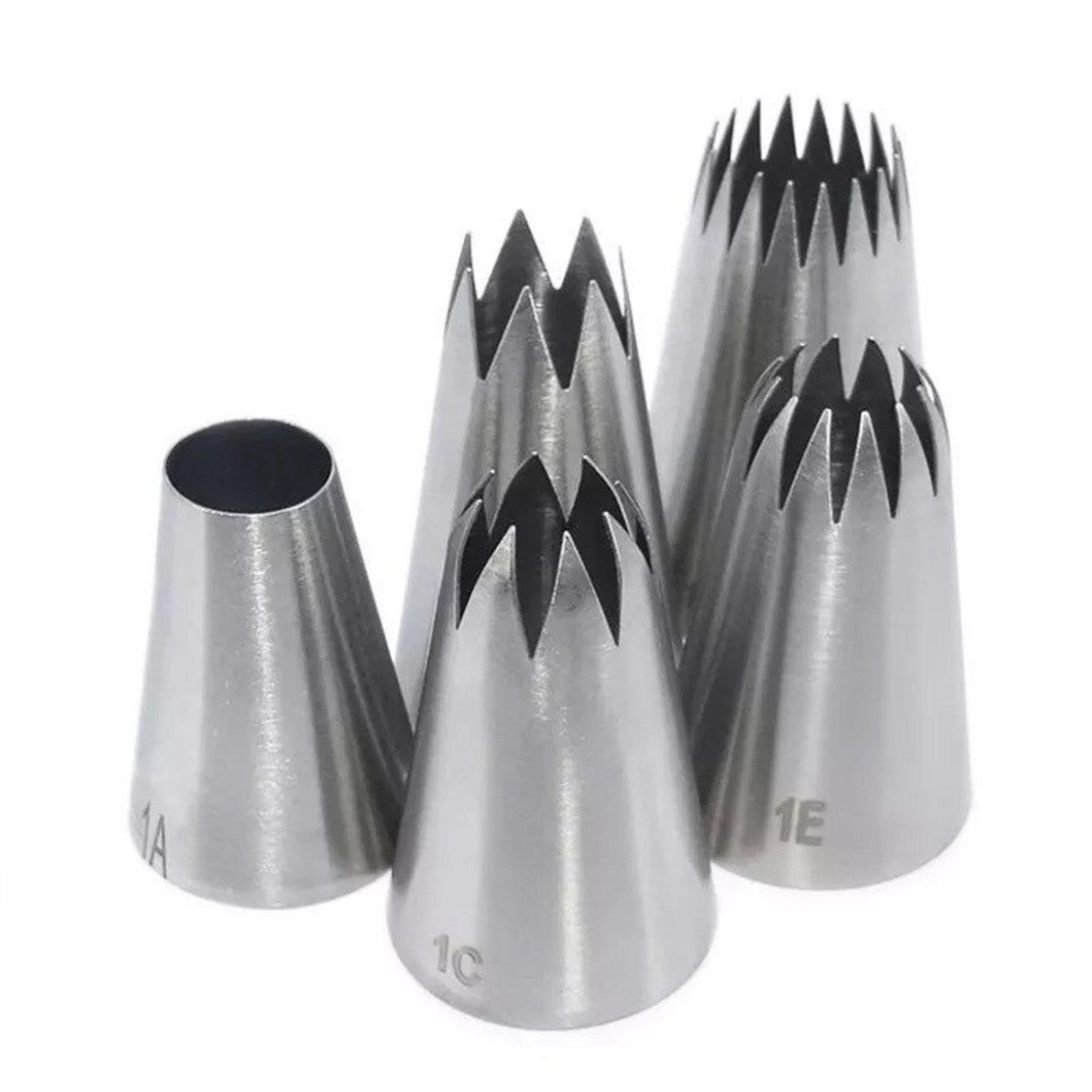 5pcs Large Metal Cake Cream Decoration Tips Set Pastry Tools Stainless ...