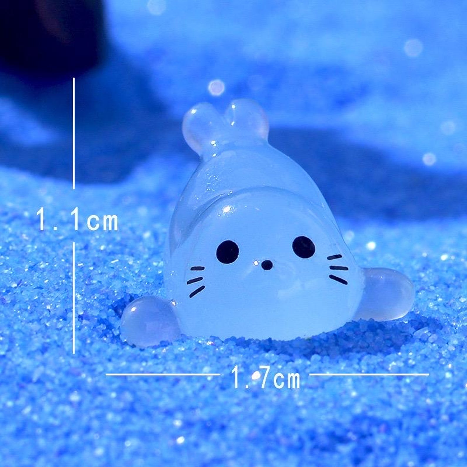 Mixed Glow in the Dark Cute Seal Pup Luminous Charm Resin Fluorescent ...