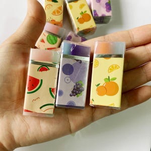 6 Pack Random Cartoon Creative Fruit Eraser Pupils Exam Pencil Eraser ...