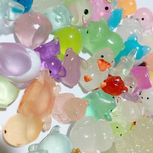 Mixed Glow in the Dark Cute Animals Charm Resin Resin Fluorescent ...