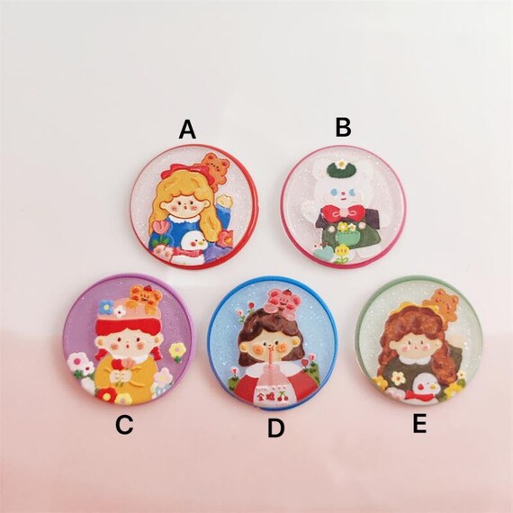 Planar Resin Acrylic Cute Girls Animals Flat Back Cabochon - Etsy