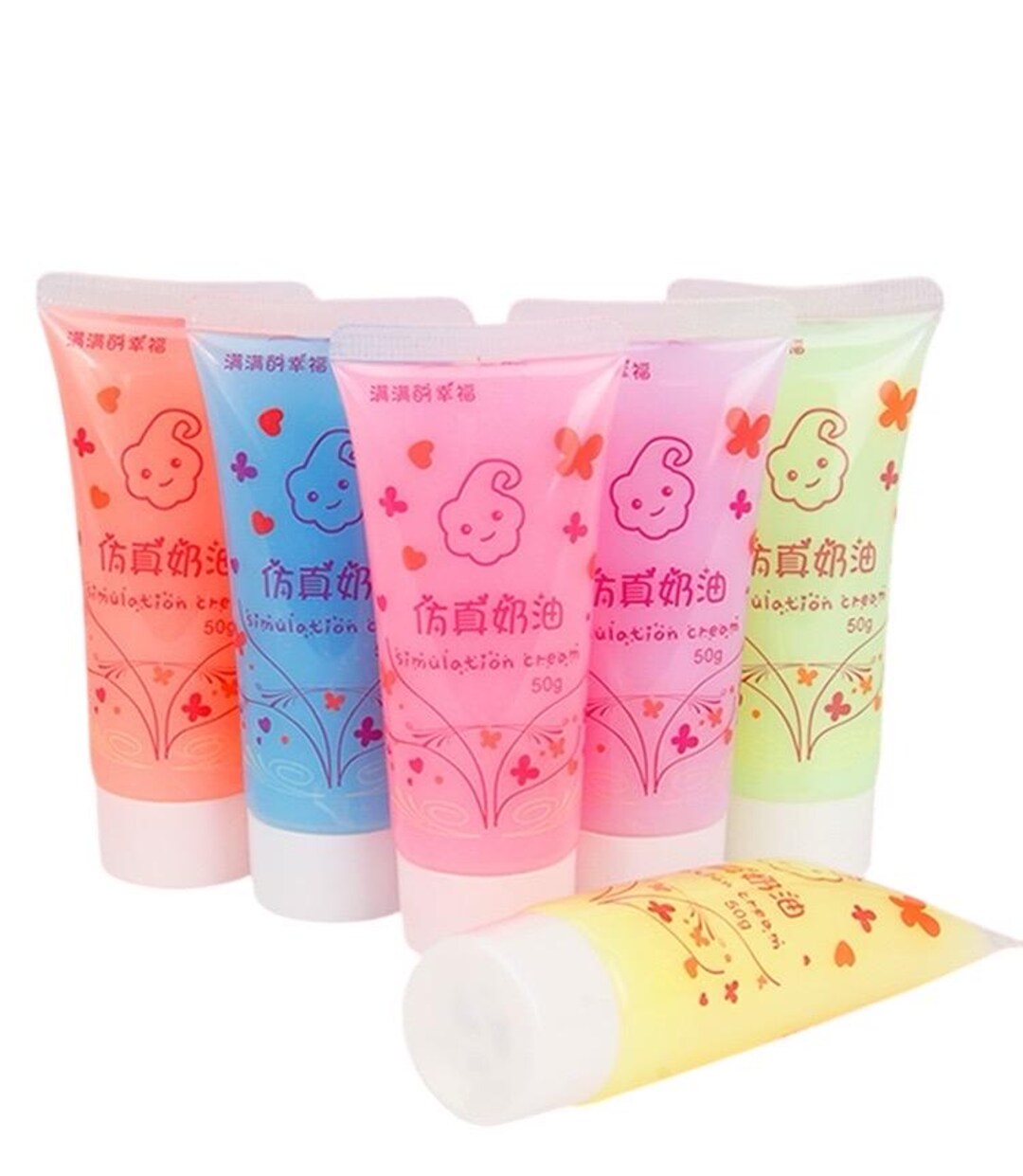 6 Colors 50ML Luminous Simulation Cream Glue Set Handmade DIY Mobile ...
