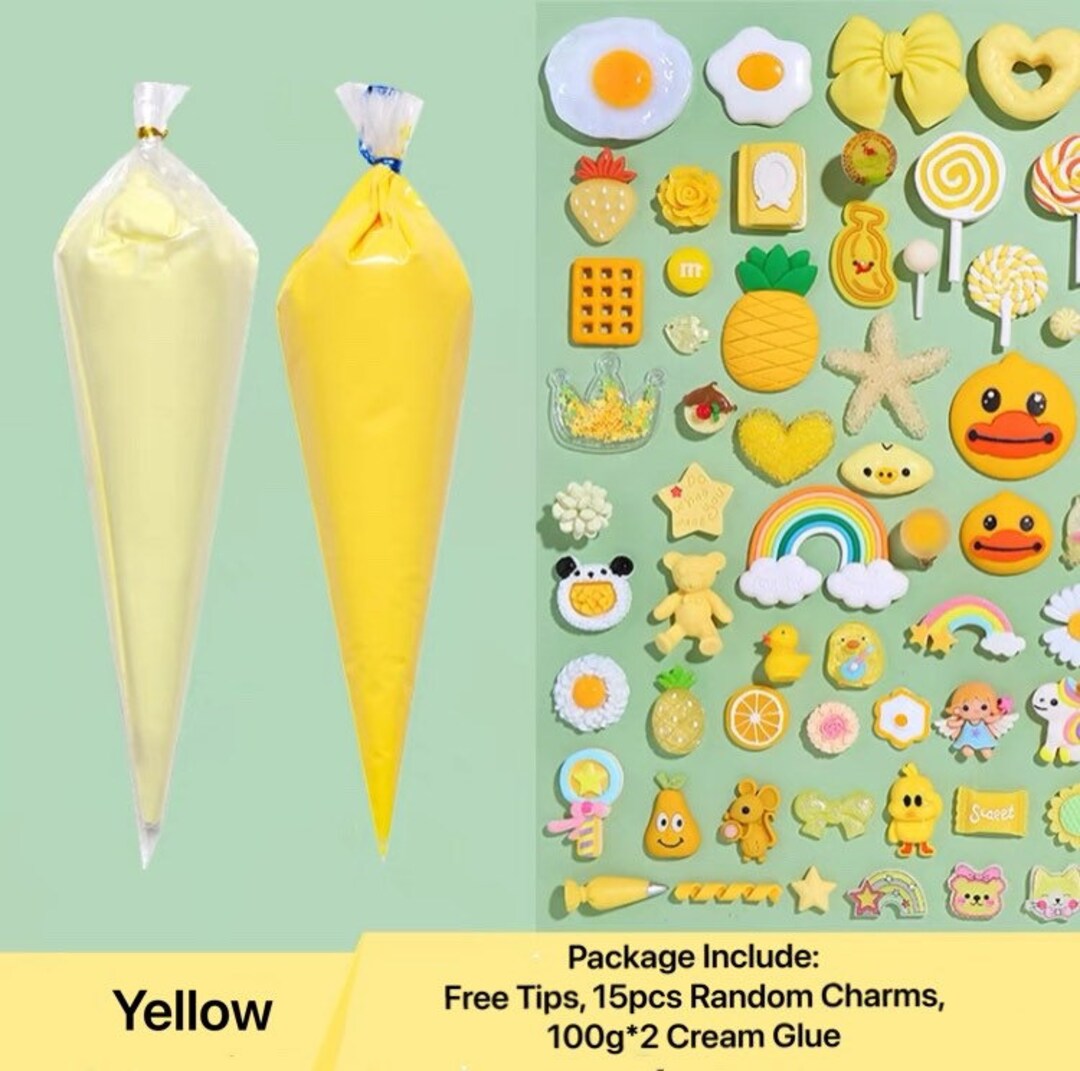 Silcone Whipped Deco Cream Simulation Cream Glue Gel DIY Kit Set With ...