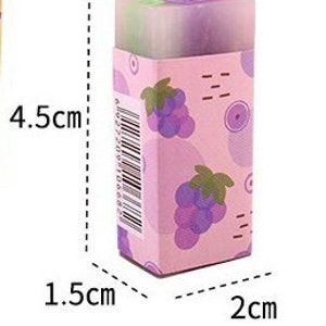 6 Pack Random Cartoon Creative Fruit Eraser Pupils Exam Pencil Eraser ...