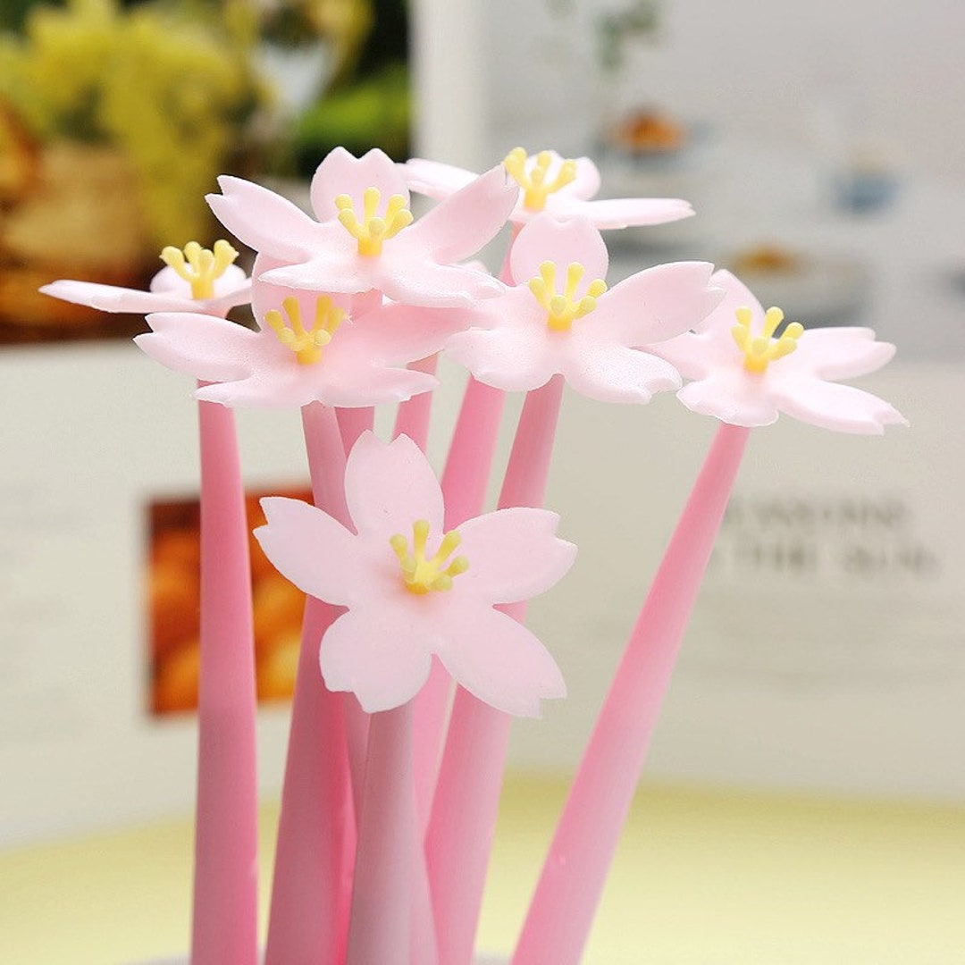 Cute Pink Flower Ballpoint Pen Gel Pens Kawaii School Supplies ...