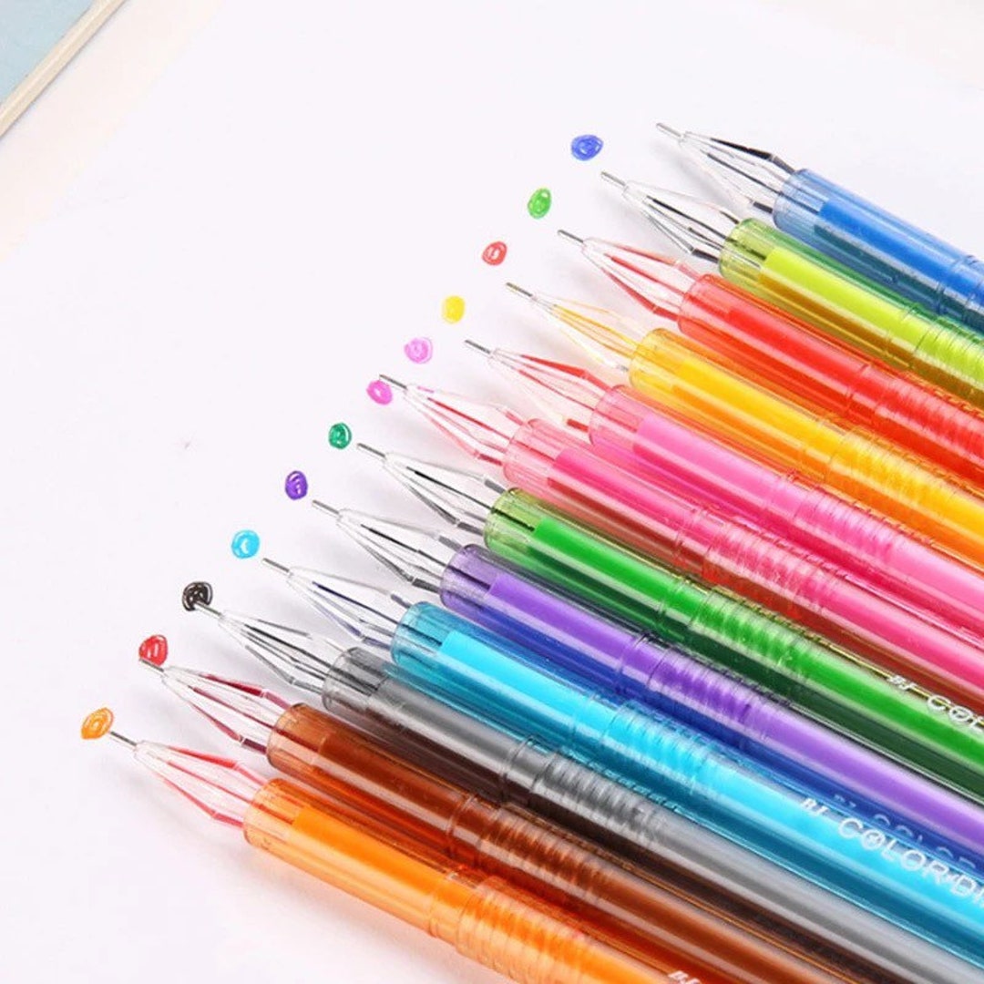 Kawaii Cute Gel Pen Set 0.5mm Ink Color 12pcs Gen Pens for Kids Art DIY ...