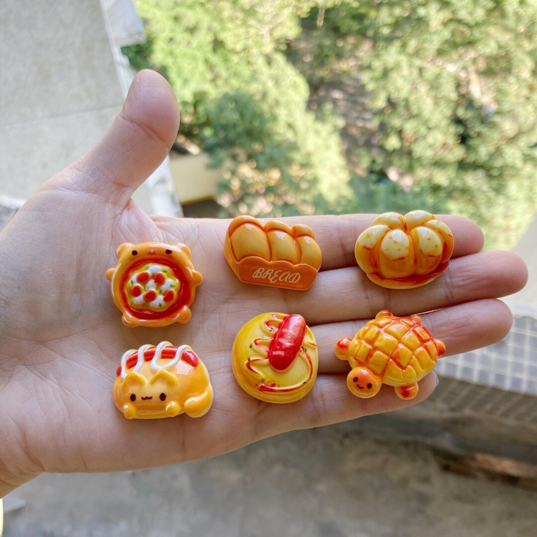 Resin Kawaii Bread Food Flatback Cabochon for Diy Jewelry Making ...