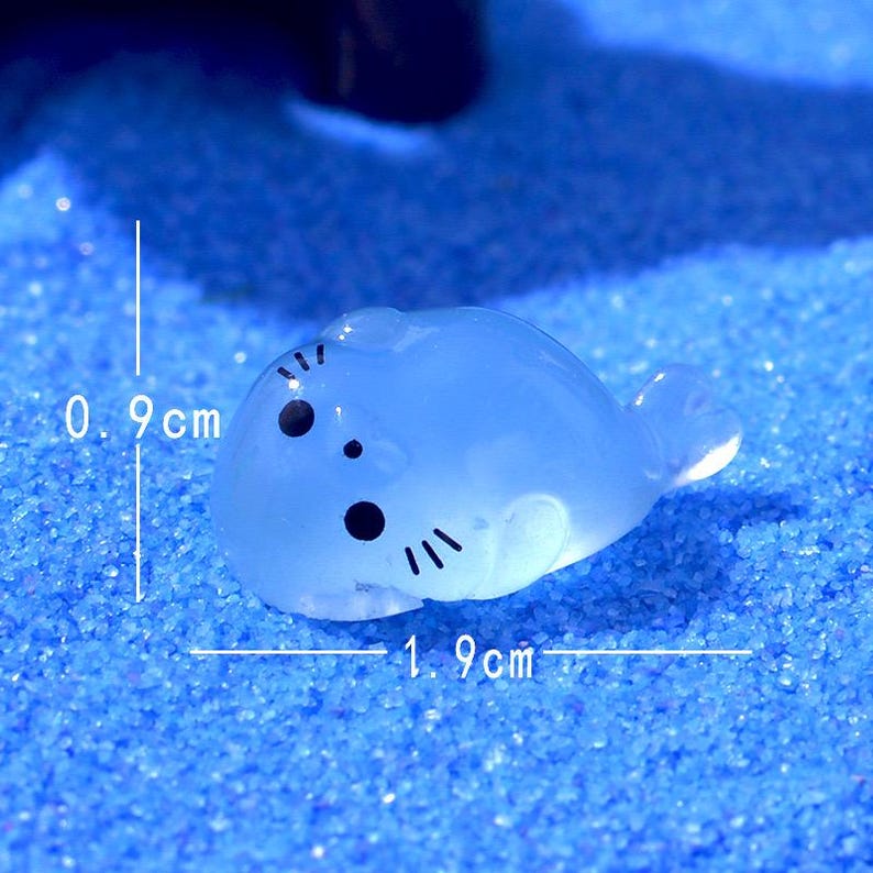 Mixed Glow in the Dark Cute Seal Pup Luminous Charm Resin Fluorescent ...