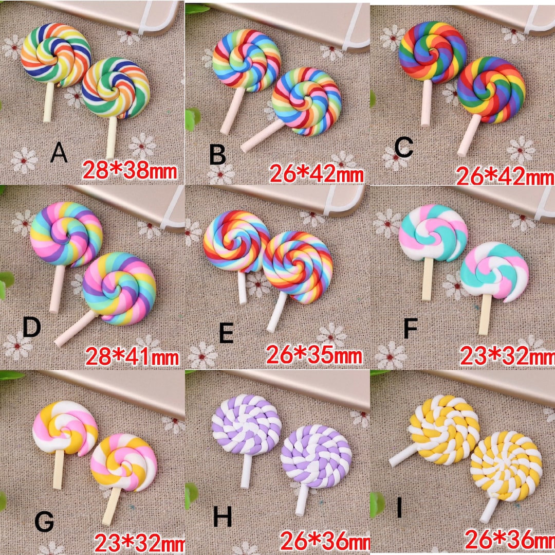 Cute Resin Lollipops Dollhouse Party Decor Colorful Candy Miniatures ...