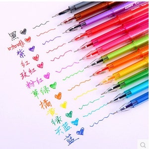 Kawaii Cute Gel Pen Set 0.5mm Ink Color 12pcs Gen Pens for Kids Art DIY ...
