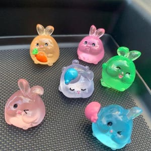 Mixed Glow in Dark Cute Neon Rabbit Charm Resin Resin Fluorescent ...