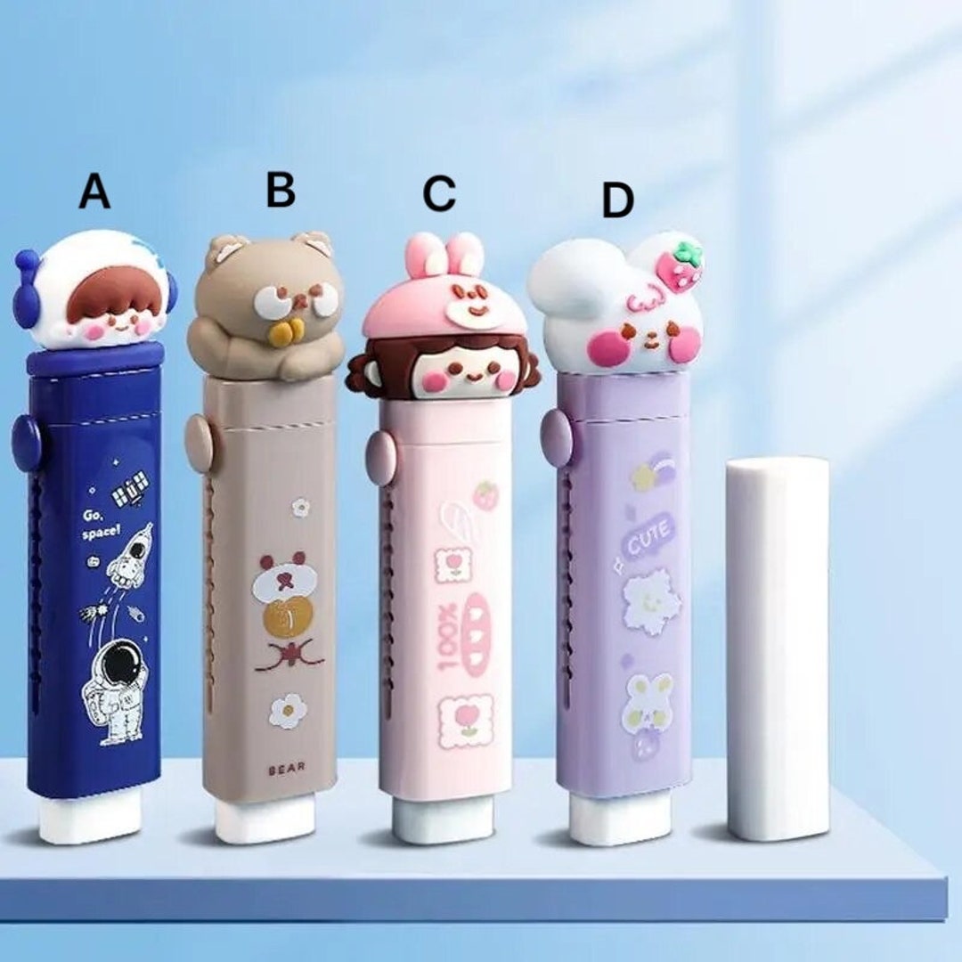 1pcs Creative Push-pull Cartoon Cute Eraser Can Replace the Core ...