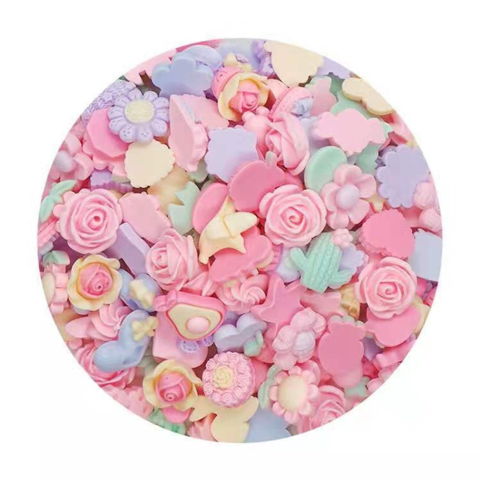 Cartoon Mixed Pattern Flat Back Resin Embellishments DIY Craft Supplies ...