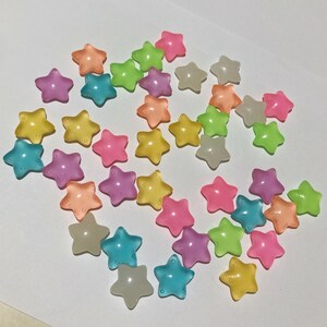 Mixed Glow in Dark Star Charm Resin Resin Fluorescent Cabochon DIY ...