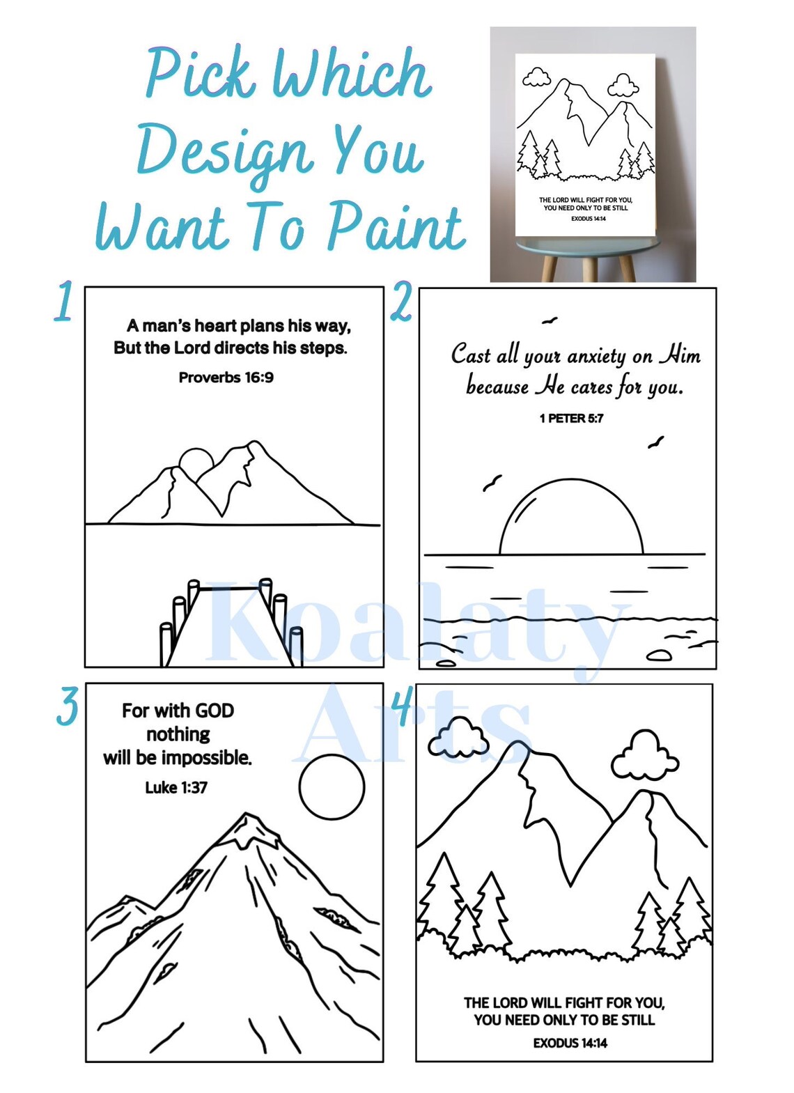 Ready to Paint Faith Canvas, Premade Bible Canvas, Christian Sip and ...