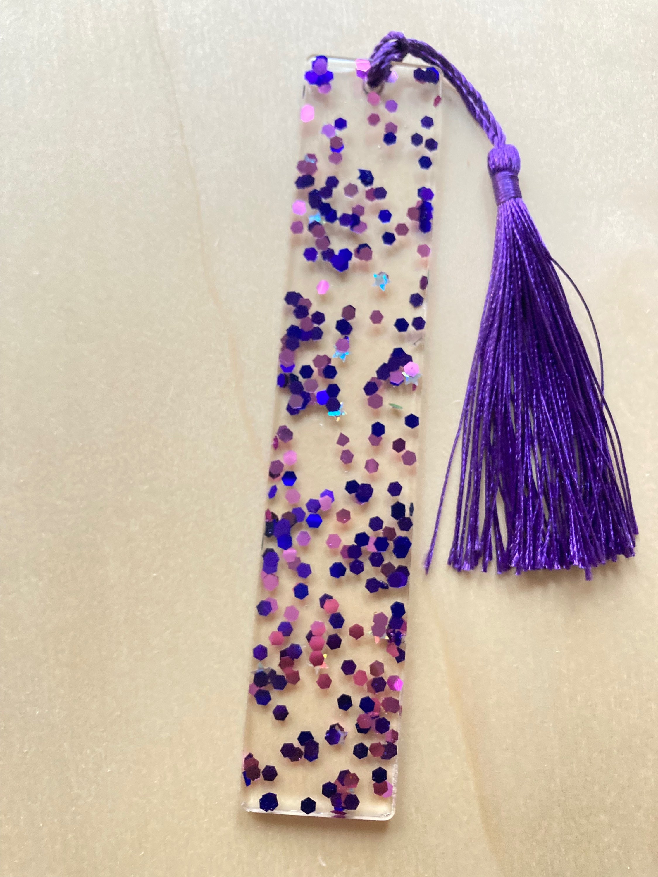 Purple Confetti Glitter Resin Bookmark - Etsy